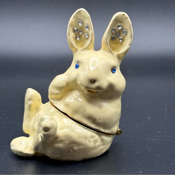 Accents | Enameled Jeweled Rabbit Hinged Trinket Box | Poshmark
